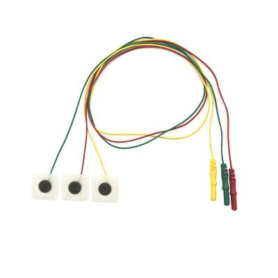 China Compatible Disposable ECG Leadwires Electrode 3 Leads IEC Individual Pack for sale