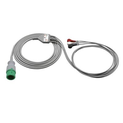 China Comen 12pin Compatible Direct Connect ECG Cable With Lead Wires for sale