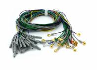 China Alligator Flexible Soft Eeg Electrodes Cable 24 Pcs Set PVC TPU Material for sale