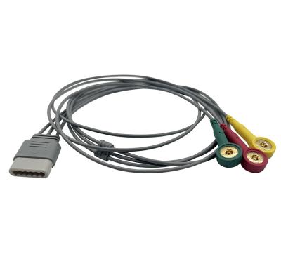 China Biolight Direct-Connect Holter ECG Cable For 3 or 5 Lead Snap Connector for sale