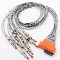 China Cardioline 10 Lead ECG Cable 0.9m Holter Cable Snap Connector for sale