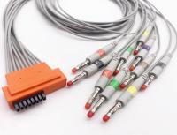 China Cardioline 10 Lead ECG Cable 0.9m Holter Cable Snap Connector for sale
