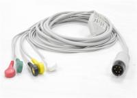 China AAMI 6 Pin 5 Lead ECG Patient Cable For Spacelabs / Mindray 3.6m Length for sale