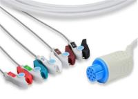 China Datex Ohmeda One Piece ECG Patient Cable Three Lead Round 10 Pin Connector for sale