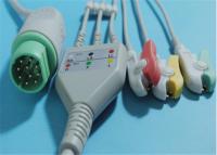 China 3 Lead Ecg Cables with leadwire For Snap / Clip 10 Pin TPU for sale