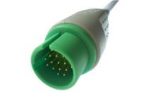 China Spacelabs 5 Lead ecg cable with snap end Adult/Pediatric 17 Pin Connector 3.6m for sale
