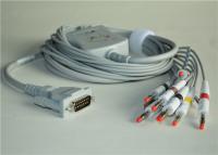 China Schiller AT1 / 2 EKG Cable With Long Screw DB 15 PIN Connector 5.0mm Dia for sale