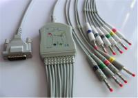 China Schiller AT3 / CS100 10 Lead EKG Cable Db 15 Pin Connector 5.0mm Diameter for sale