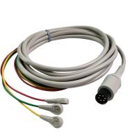China Original Nihon Kohden 6pin One Piece ECG Patient Cable BJ-753P 3lead 3.6m for sale