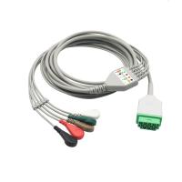 China Medical Reusable GE Marqutte Holter Recorder Integrated 5 Leadwires ECG Cable With Snap for sale