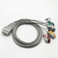China Medical Reusable GE Marqutte Holter Recorder Integrated 5 Leadwires ECG Cable With Snap for sale