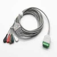 China Medical Reusable GE Marqutte Holter Recorder Integrated 5 Leadwires ECG Cable With Snap for sale