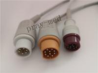 China Dark Red Blood Pressure Cable 2.7m Length Round 12 Pin Compatible With T5 for sale