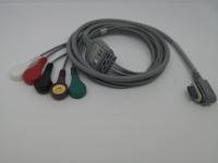 China 5/7 lead snap ECG GE SEER holter cable with snap ,IEC 2.5m Grey Color 2008594-001/2008594-002/2008594-004 for sale