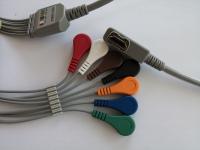 China DMS 3m Length ECG Electrode Cable 7 Leads With One Year Warranty 4mm Diameter for sale