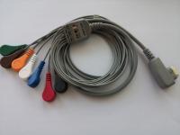China DMS 3m Length ECG Electrode Cable 7 Leads With One Year Warranty 4mm Diameter for sale