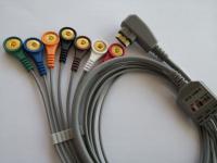 China DMS 3m Length ECG Electrode Cable 7 Leads With One Year Warranty 4mm Diameter for sale
