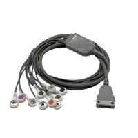 China Copper Conductor ECG Patient Cable , TPU ECG Holter Cable 10/12 Lead With Snap for sale
