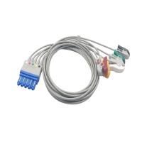 China 8 Pin HP 5 Lead Ecg Cable , M2406A / M1733a Ecg Trunk Cable 3.6m Length for sale