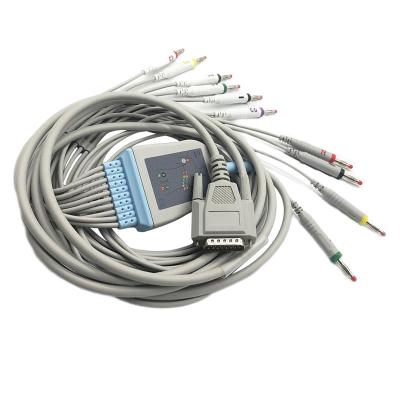 China Goldway / Nihon Kohden Ecg Cable , 5.0mm Dia Mindray Ecg Cable Db 15 Pin for sale