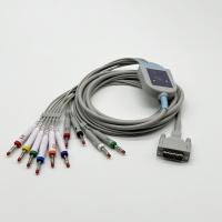 China Schiller AT1 / 2 EKG Cable With Long Screw DB 15 PIN Connector 5.0mm Dia for sale