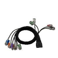 China 10-Lead ECG Holter Cable with TPU Jacket Compatible for Schiller MS-12 and Cardiovit FT-1 for sale