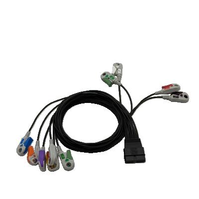 China 10-Lead ECG Holter Cable with TPU Jacket Compatible for Schiller MS-12 and Cardiovit FT-1 for sale