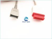 China Utah Transducer Side Blood Pressure Cable 11 Pin With Red Connector for sale