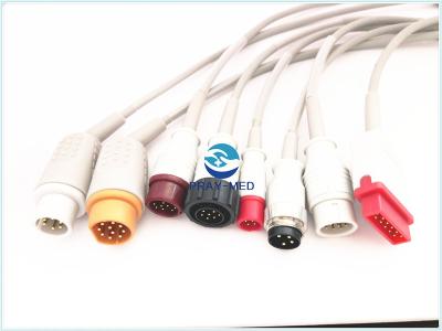 China AAMI Mindray / Spacelabs Ibp Cable , 6 Pin Connector Blood Pressure Cable for sale
