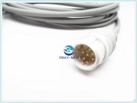 China HP 12 Pin 5 Lead Ecg Cable One Piece Type Double Shield Structures TPU Jacket 3.6m for sale