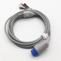 China Compatible Datex Ecg Electrode Cable , TPU One Piece ECG Lead Wires Cable for sale