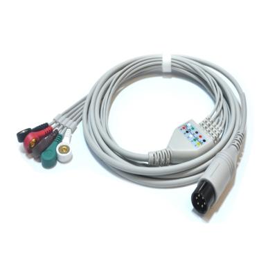 China AAMI 6 Pin 5 Lead ECG Patient Cable For Spacelabs / Mindray 3.6m Length for sale