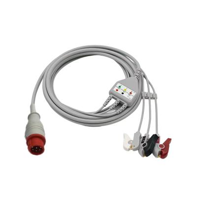China Medical Grade One-Piece 8-Pin ECG Patient Cable for Bionet, 3/5 Lead, Snap/Clip/Infant Clip for sale