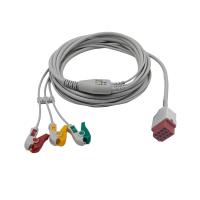 China Medical Grade One-Piece 12-Pin ECG Patient Cable for Bionet, 3/5 Lead, Snap/Clip/Infant Clip for sale