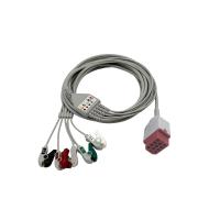 China Medical Grade One-Piece 12-Pin ECG Patient Cable for Bionet, 3/5 Lead, Snap/Clip/Infant Clip for sale