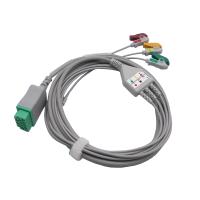 China GE 11-Pin 3-Lead ECG Cable, Compatible with AHA/IEC, Snap & Clip EKG Leadwires for sale