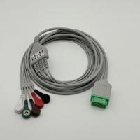 China GE 11-Pin 5-Lead ECG Cable, Compatible with AHA/IEC, Snap & Clip EKG Leadwires for sale