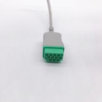 China GE 11-Pin 5-Lead ECG Cable, Compatible with AHA/IEC, Snap & Clip EKG Leadwires for sale