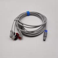 China GE 7-Pin 3-Lead ECG Cable, Compatible with AHA/IEC, Snap & Clip EKG Leadwires for sale