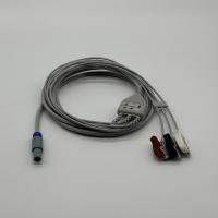 China GE 7-Pin 3-Lead ECG Cable, Compatible with AHA/IEC, Snap & Clip EKG Leadwires for sale