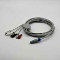 China GE 7-Pin 3-Lead ECG Cable, Compatible with AHA/IEC, Snap & Clip EKG Leadwires for sale