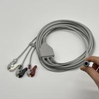China GE 7-Pin 3-Lead ECG Cable, Compatible with AHA/IEC, Snap & Clip EKG Leadwires for sale