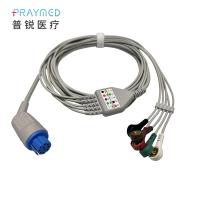 China Datex AS 3 ECG Cables one-piece 5-leads Snap AHA 10 Pin for sale