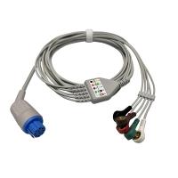 China Datex AS 3 ECG Cables one-piece 5-leads Snap AHA 10 Pin for sale