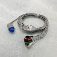 China Datex AS 3 ECG Cables one-piece 5-leads Snap AHA 10 Pin for sale
