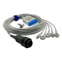 China HEYER 8 Pin 5 Lead One Piece ECG Cable, IEC Snap Electrode for sale