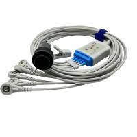 China HEYER 8 Pin 5 Lead One Piece ECG Cable, IEC Snap Electrode for sale