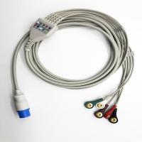 China Medical 6 Pin 5 Lead One Piece ECG Trunk Cable Fit MEK Vital Monitor, Dual Style with Snap Buttons and Alligator Clips for sale