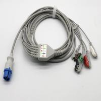 China Medical 6 Pin 5 Lead One Piece ECG Trunk Cable Fit MEK Vital Monitor, Dual Style with Snap Buttons and Alligator Clips for sale