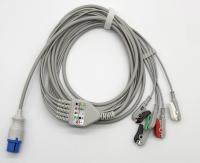 China Medical 6 Pin 5 Lead One Piece ECG Trunk Cable Fit MEK Vital Monitor, Dual Style with Snap Buttons and Alligator Clips for sale